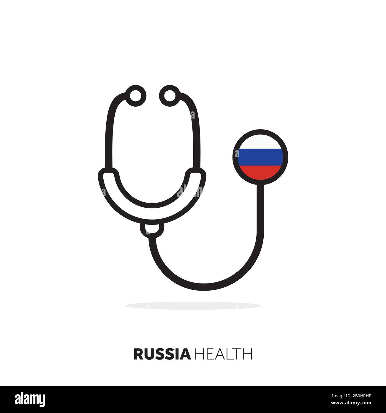 Russia healthcare concept. Medical stethoscope with country flag Stock ...
