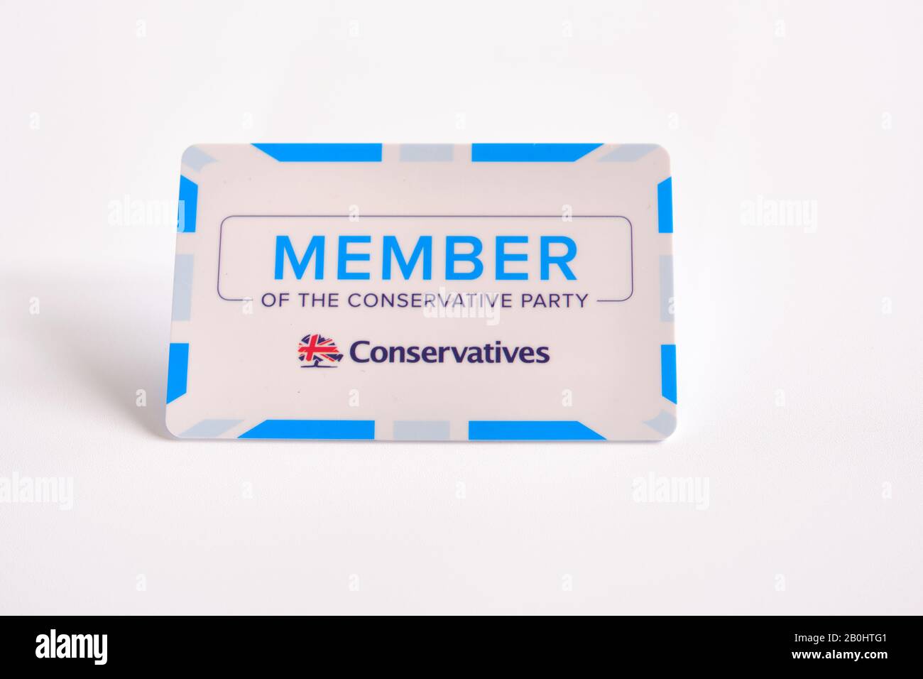 A Conservative Party Membership Badge Isolated Against A White A Conservative Party Membership Badge Isolated Against A White