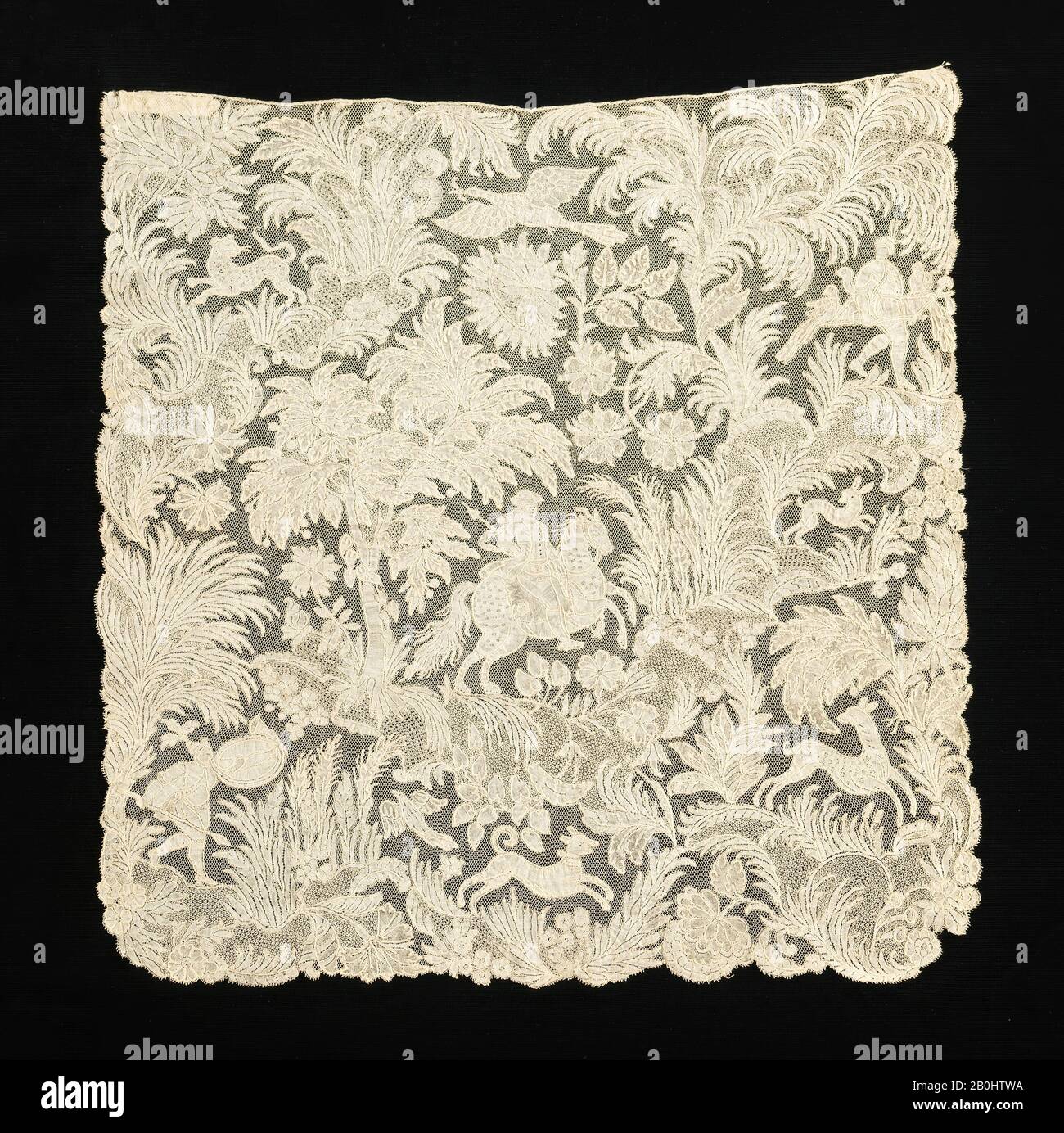Lace, Flemish, early 18th century, Flemish, linen Stock Photo - Alamy