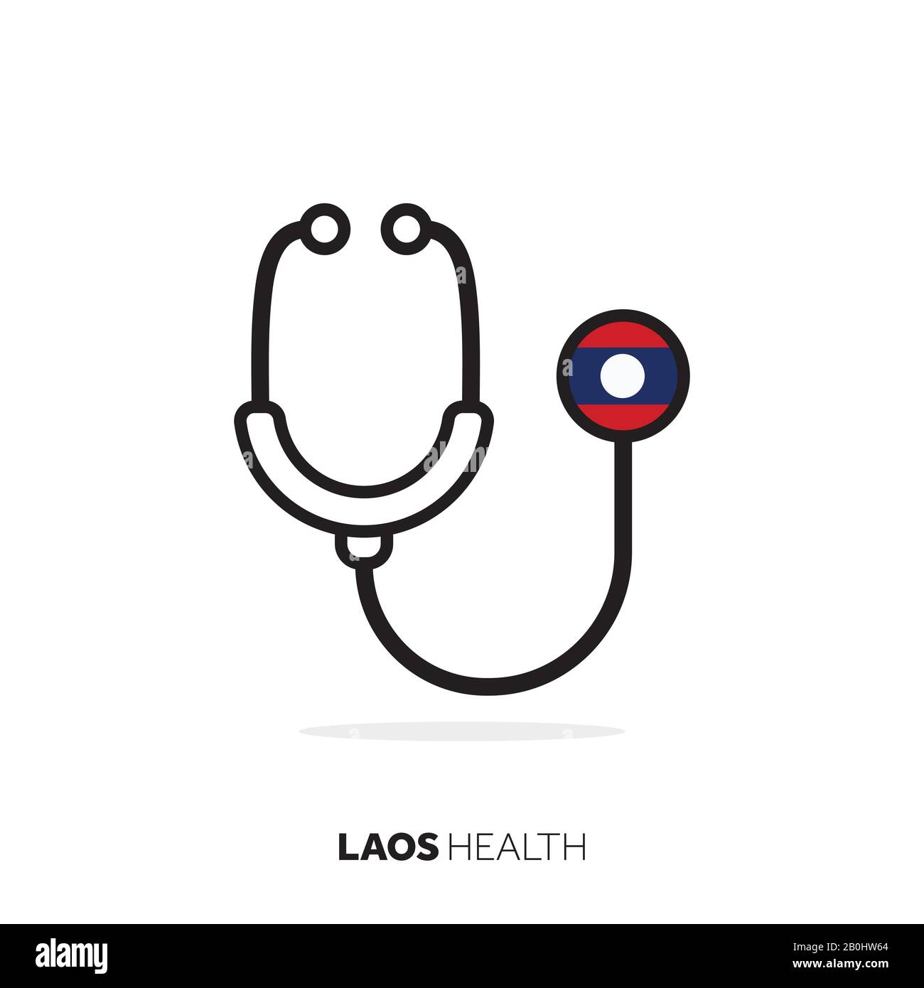 Laos healthcare concept. Medical stethoscope with country flag Stock ...