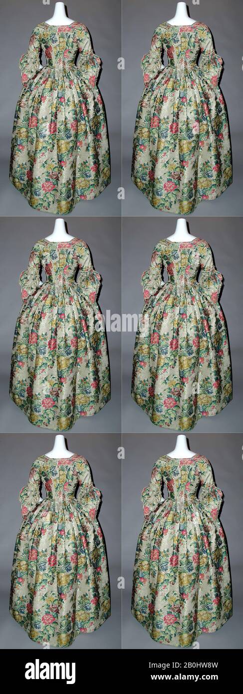 Dress, British, 1750–75, British, silk Stock Photo - Alamy