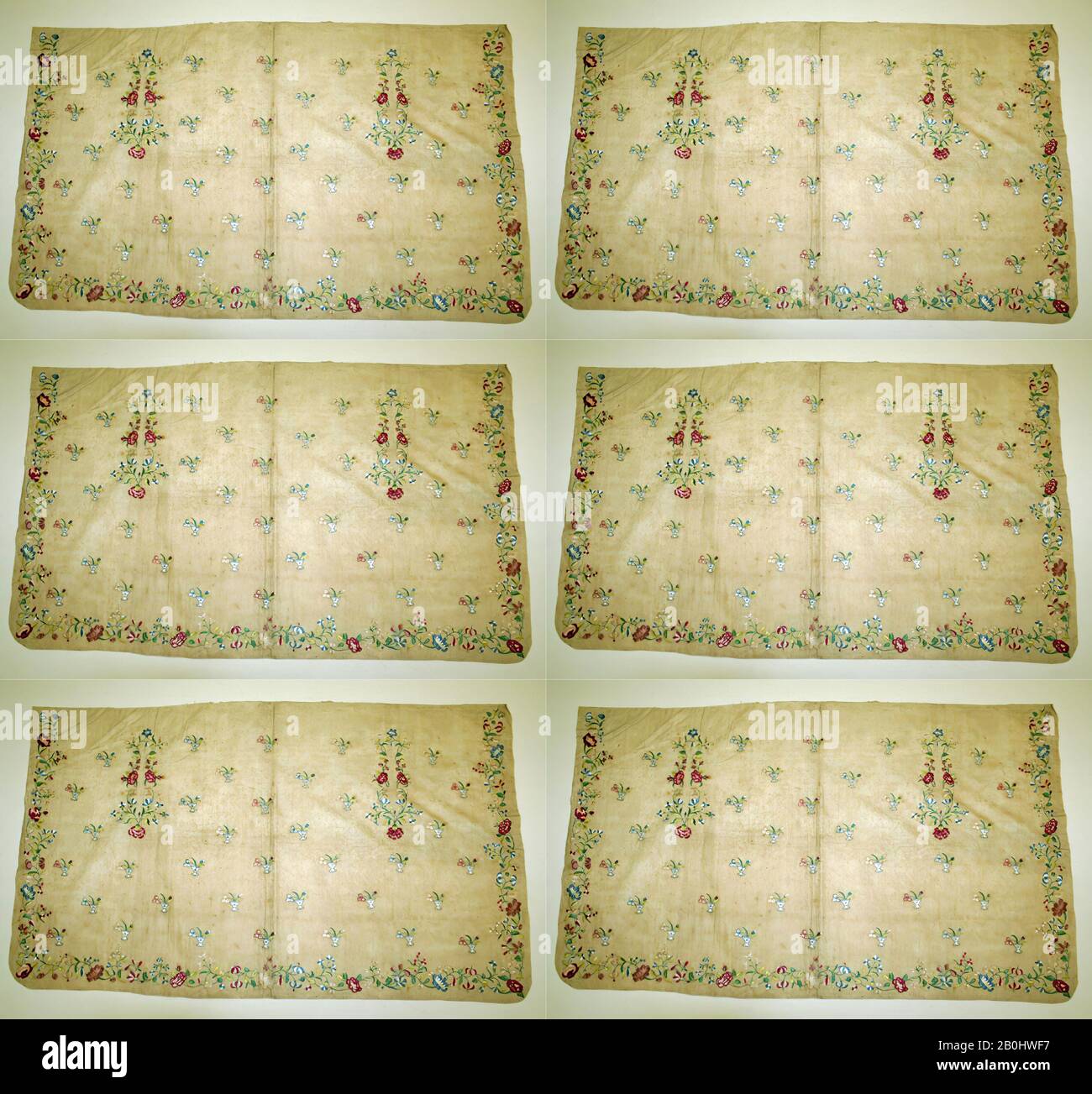 Apron, British, first quarter 18th century, British, silk, linen Stock ...