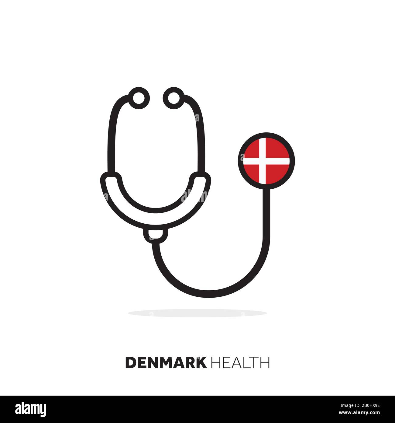 Denmark healthcare concept. Medical stethoscope with country flag Stock ...