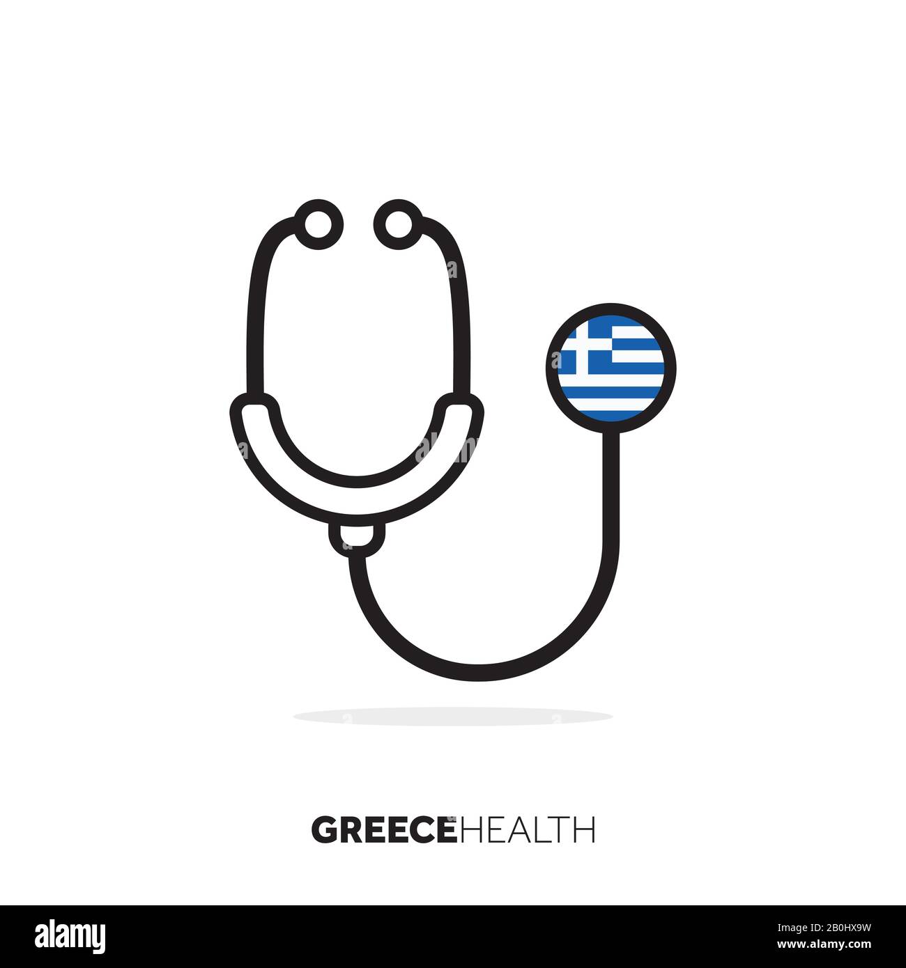 Greece healthcare concept. Medical stethoscope with country flag Stock ...