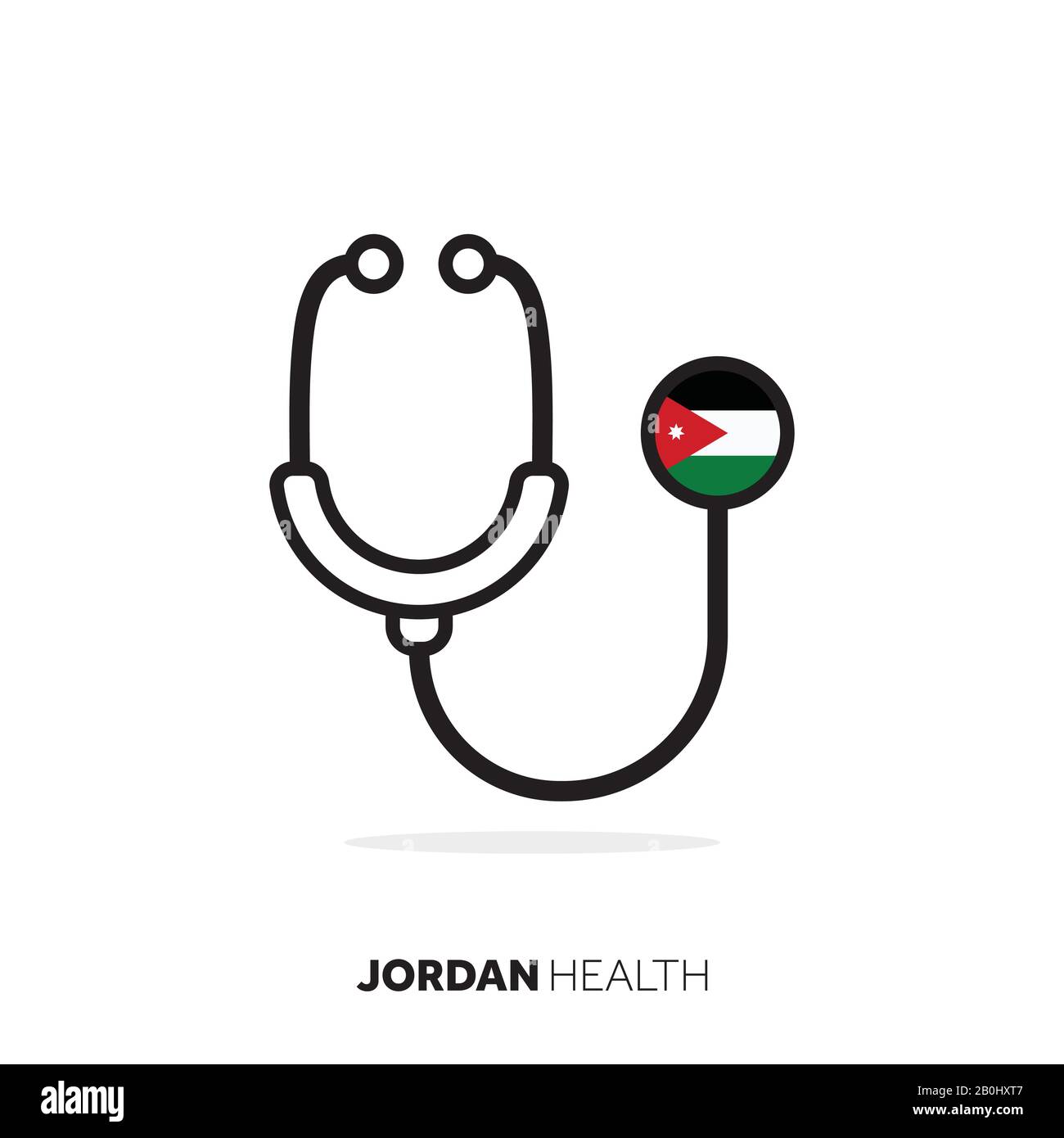 Jordan healthcare concept. Medical stethoscope with country flag Stock ...