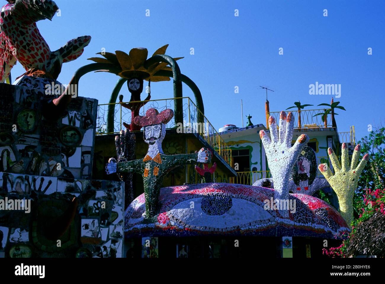 CUBA, NEAR HAVANA, HOUSE AND GALLERY OF ARTIST JOSE FUSTER, SCULPTURES ...