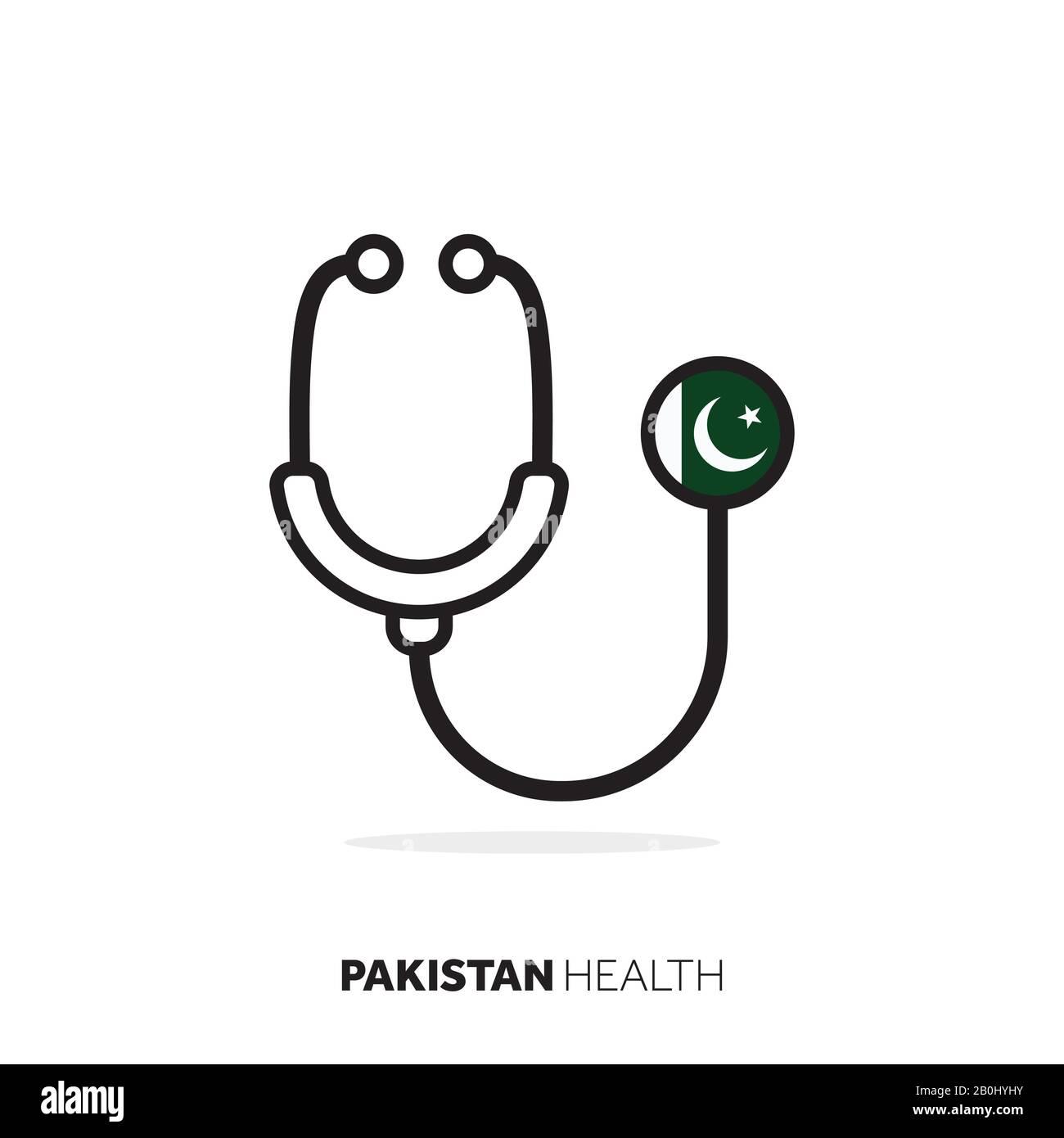 Pakistan healthcare concept. Medical stethoscope with country flag ...