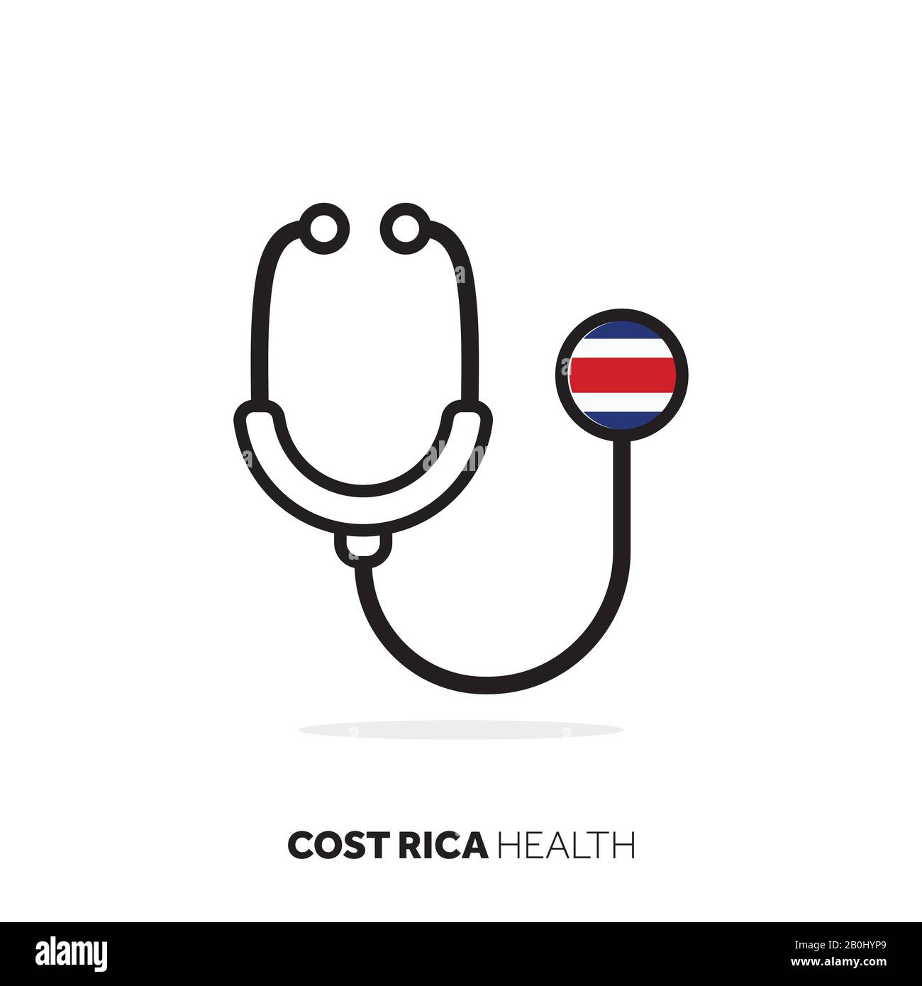 Costa Rica healthcare concept. Medical stethoscope with country flag ...