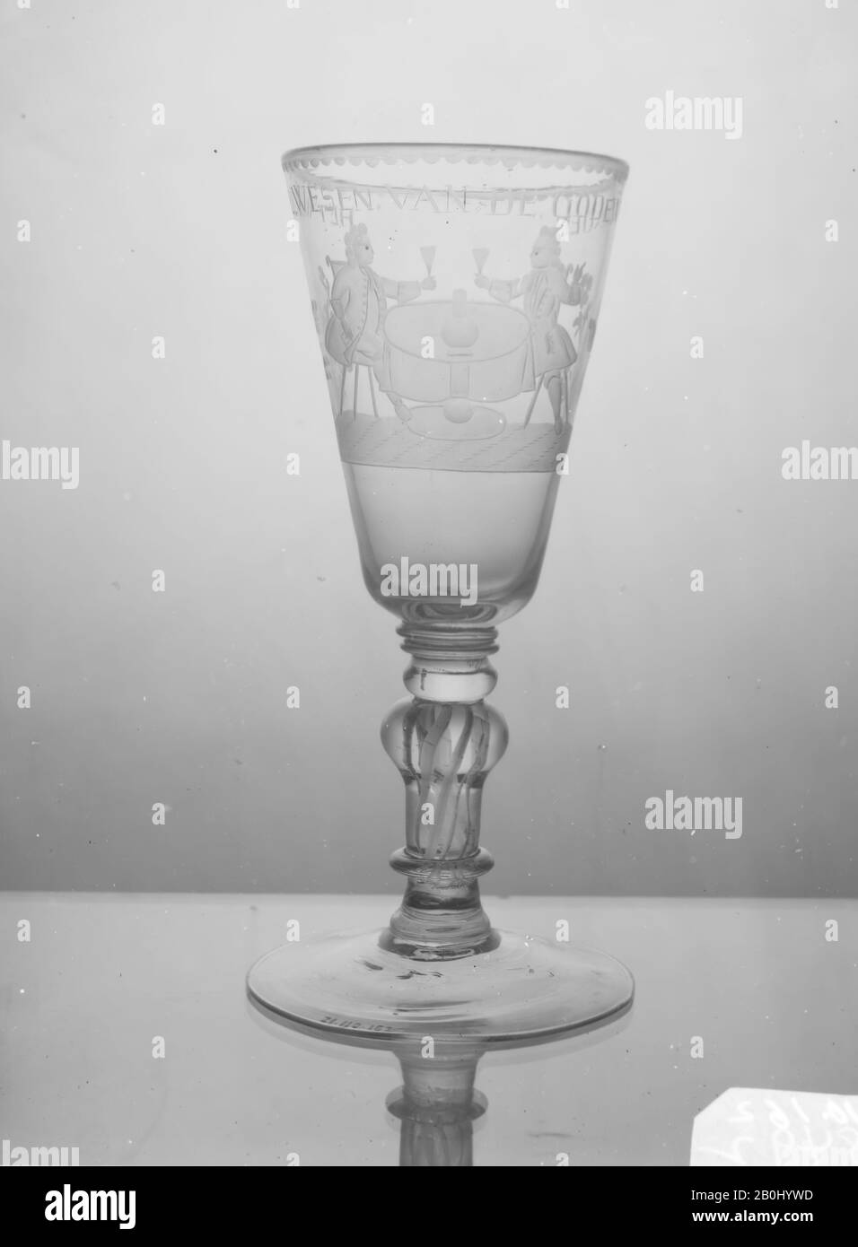 Wineglass, German, first half 18th century, German, Glass, Height: 7 1/ ...