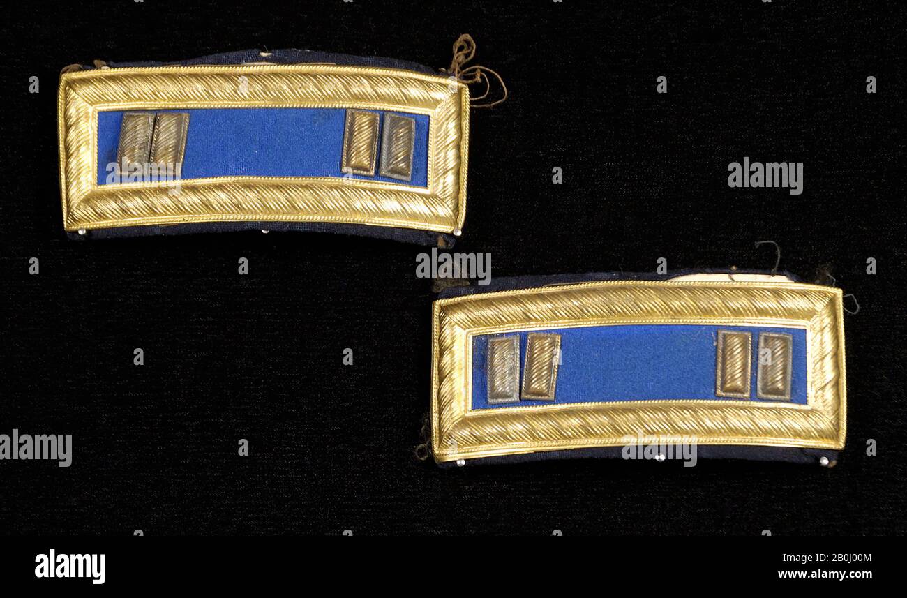 Military epaulets, American, 1875–80, American, Wool, metal Stock Photo ...