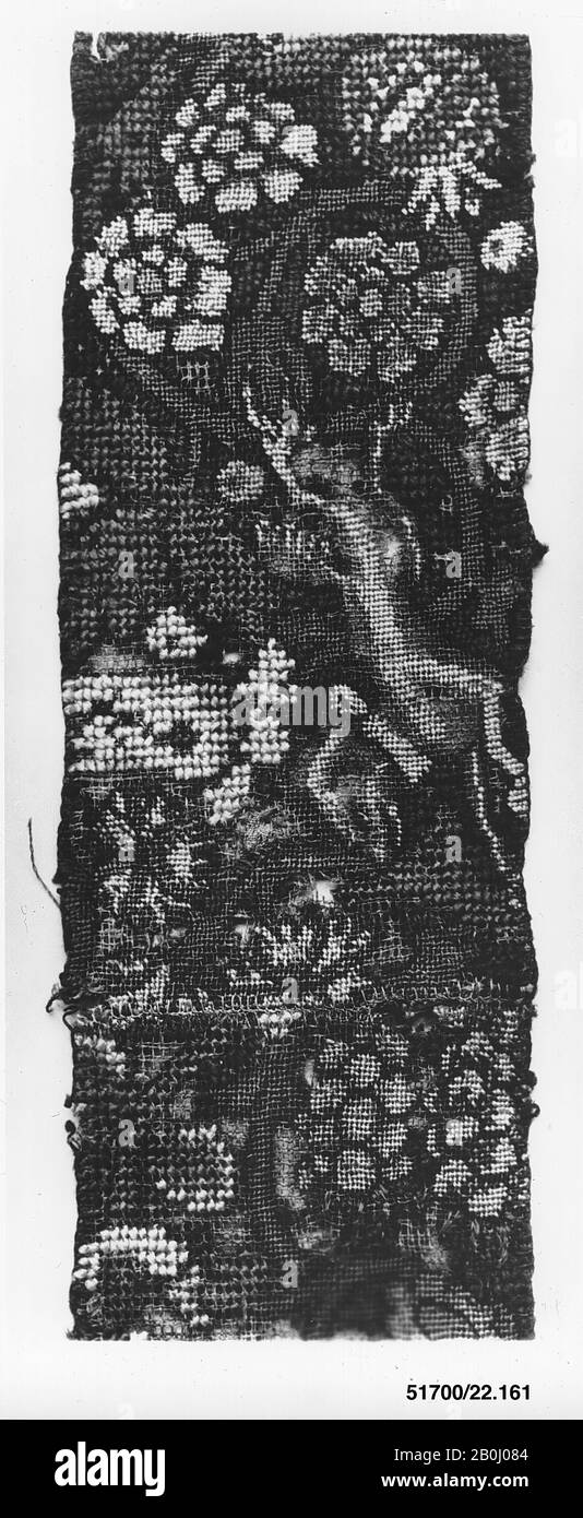 Strip, British, 17th century, British, Silk and wool, L. 19 5/8 x W. 3 ...