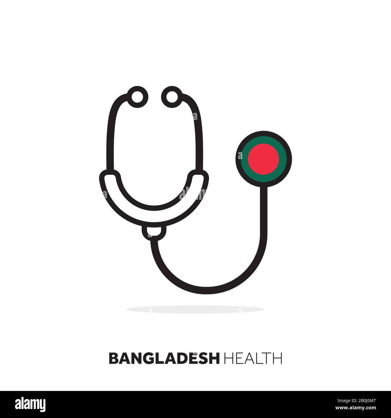 Bangladesh healthcare concept. Medical stethoscope with country flag ...