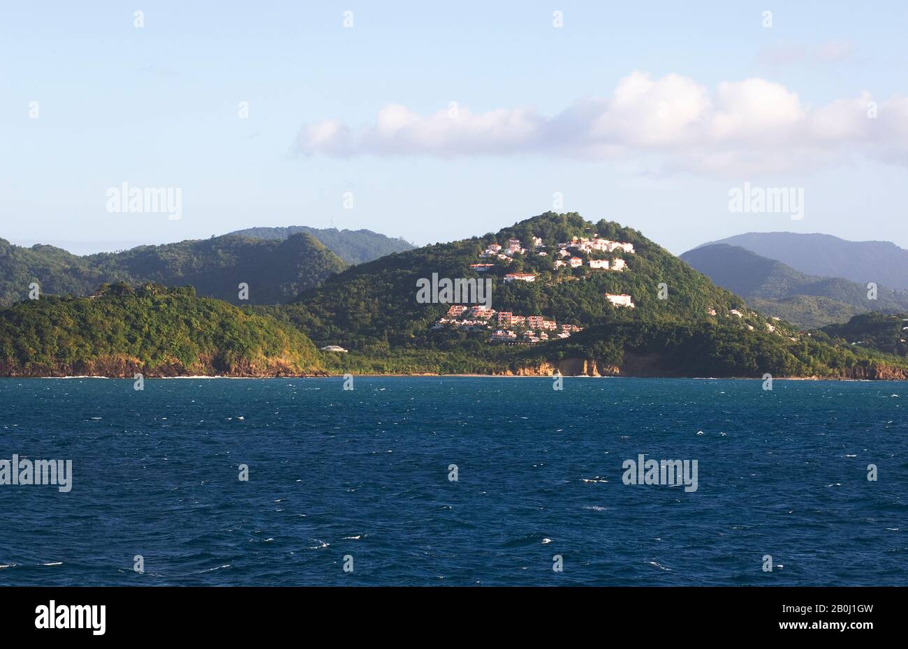 ST. LUCIA ISLAND, VIEW OF ISLAND, HOUSING DEVELOPMENT Stock Photo - Alamy