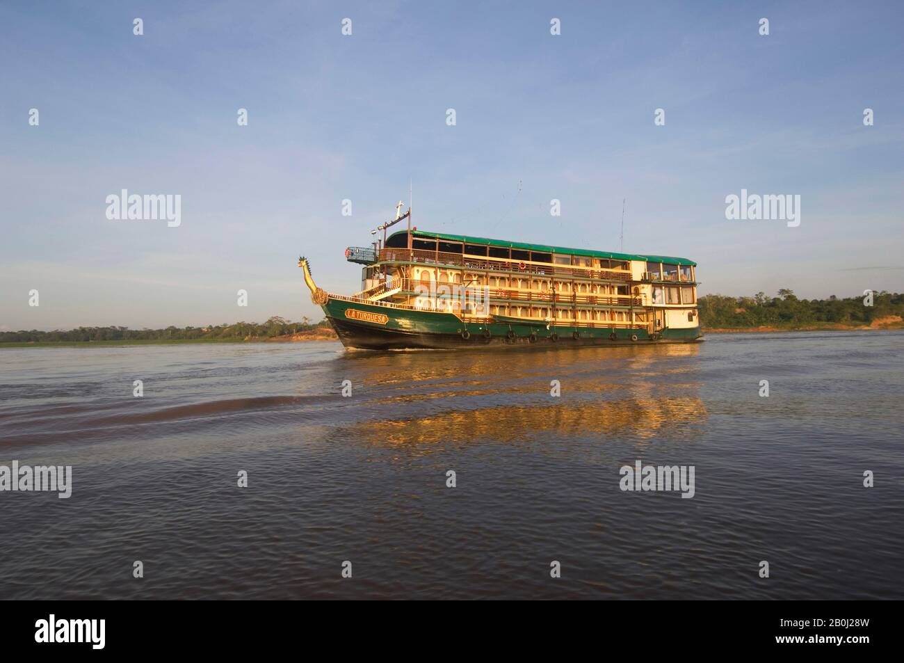 PERU, AMAZON BASIN, UCAYALI RIVER, EXPEDITION SHIP LA TURQUESA Stock ...
