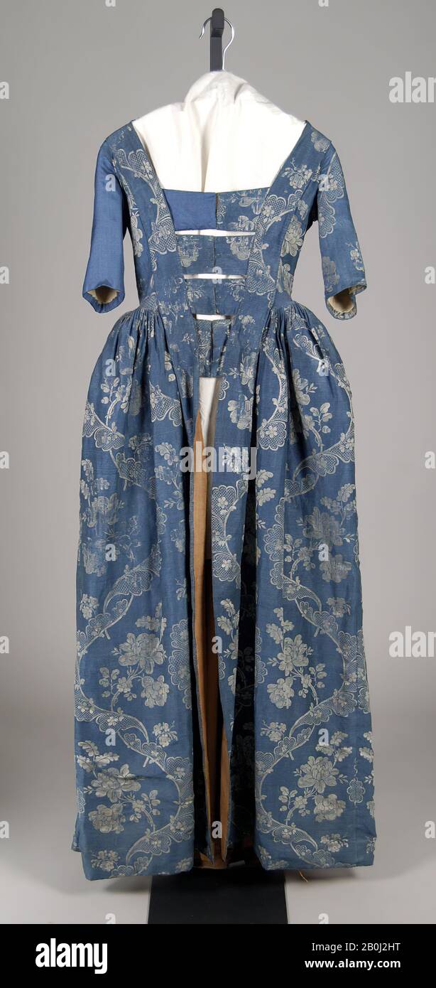 Robe a l'Anglaise, British, ca. 1770, British, Silk, wool, cotton Stock ...