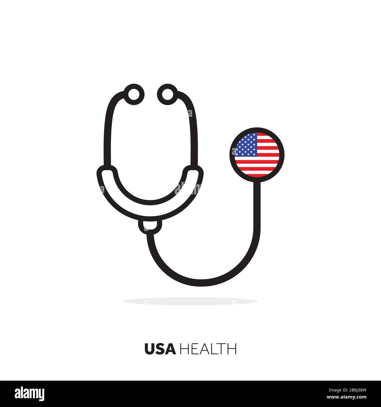 USA healthcare concept. Medical stethoscope with country flag Stock ...