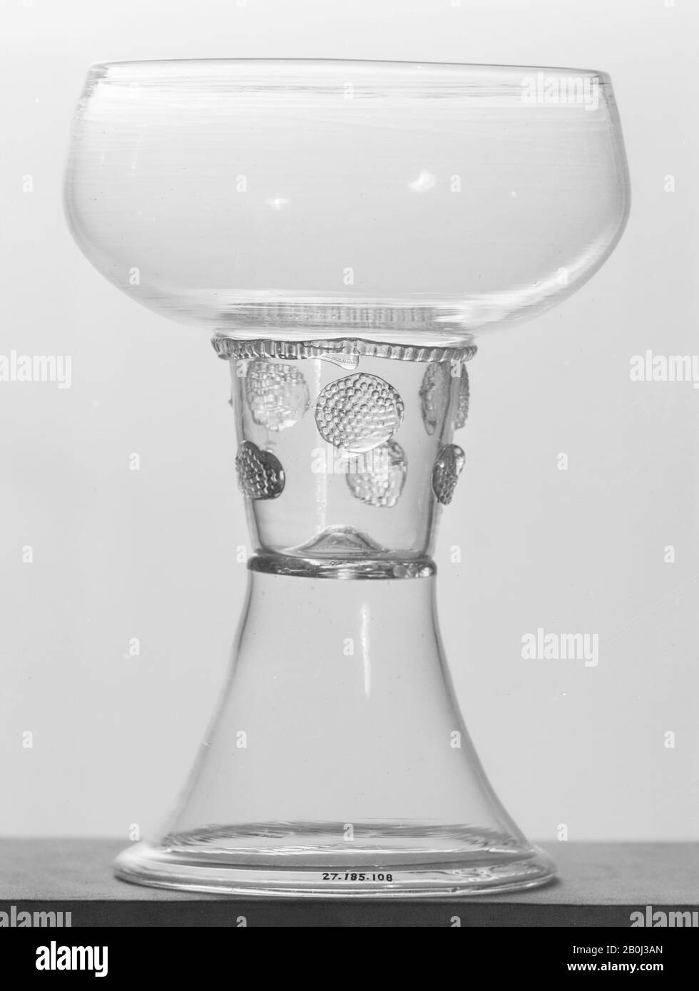 Goblet (Roemer), Dutch, 17th–18th century, Dutch, Glass, Overall: 8 × 5 ...