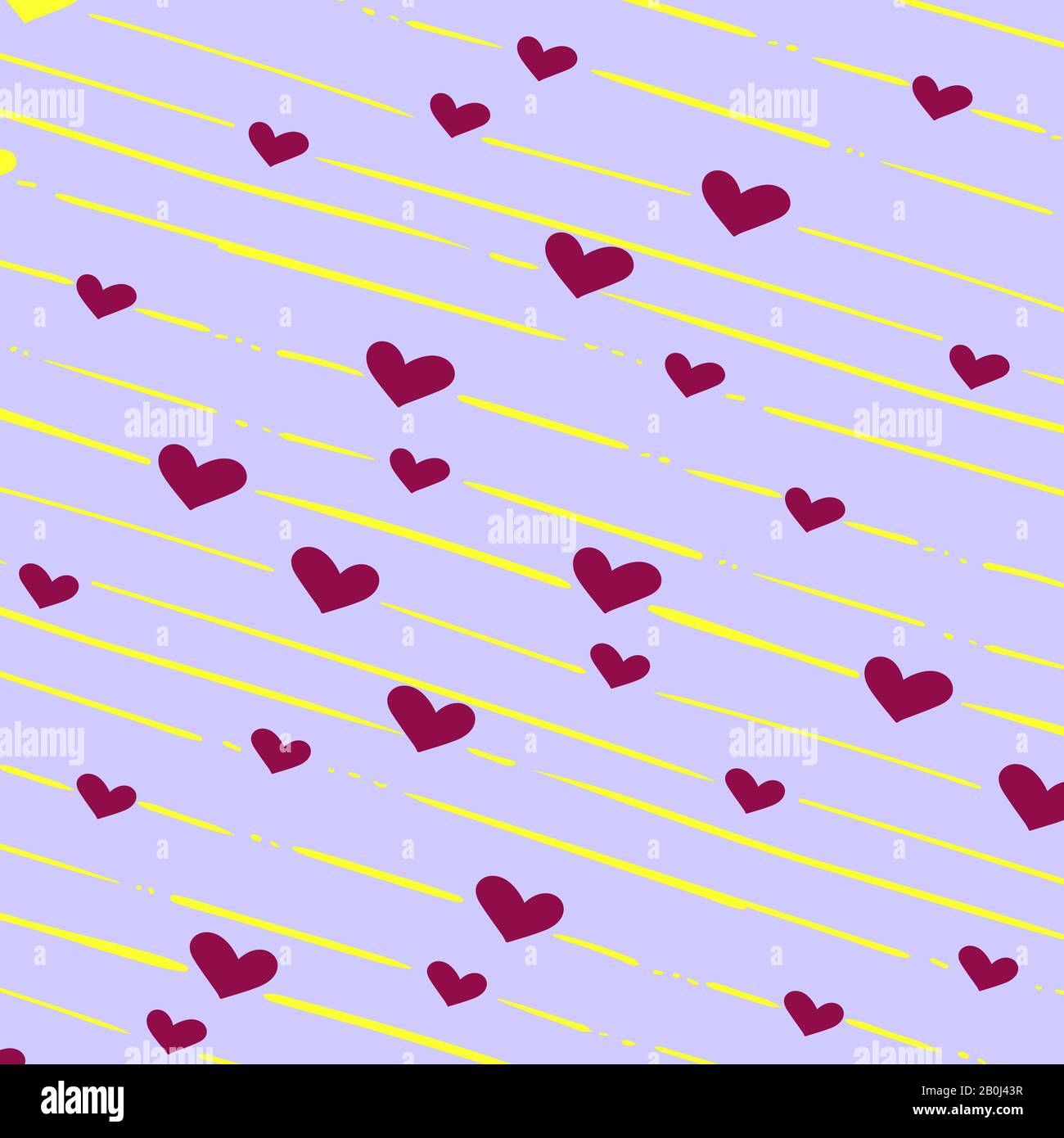 heart and stripes hand drawn by pattern. vector illustration Stock ...