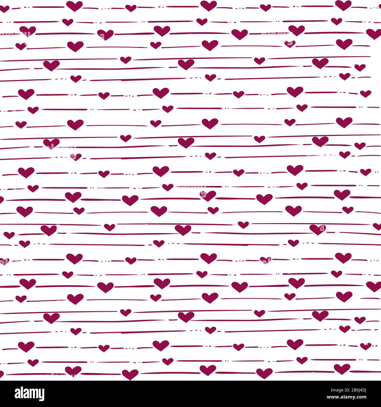 heart and stripes hand drawn by pattern. vector illustration Stock ...