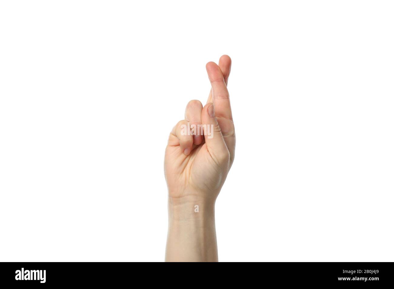 Woman hand with crossed fingers isolated on white background Stock ...