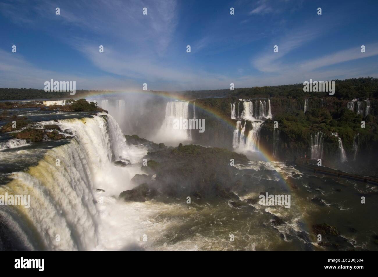 BRAZIL, IGUASSU NATIONAL PARK, IGUASSU FALLS AT DEVILS THROAT Stock ...