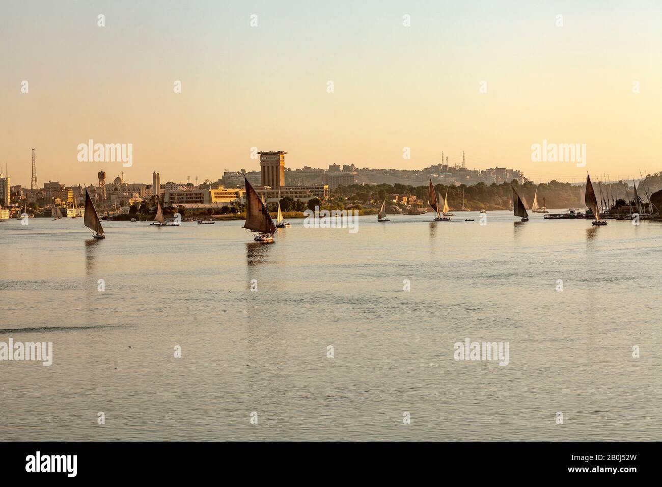 Traditional feluccas on the River Nile, Aswan, Egypt Stock Photo - Alamy