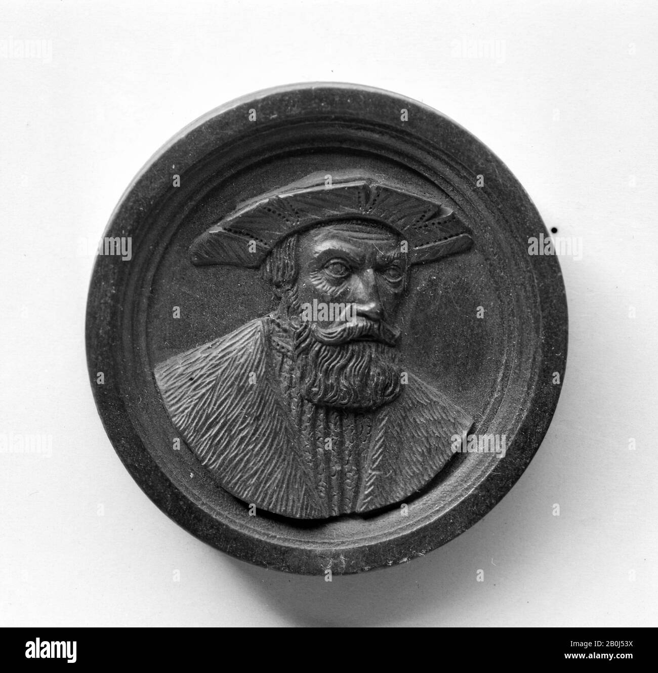 Portrait of a man, German, 16th century, German, Boxwood, Diameter: 2 ...