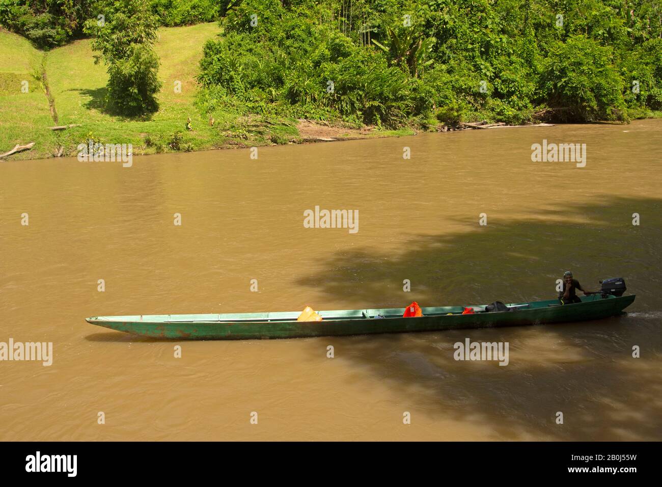 Temuai, traditional slim canoe of Brunei, Ulu Temburong National Park ...