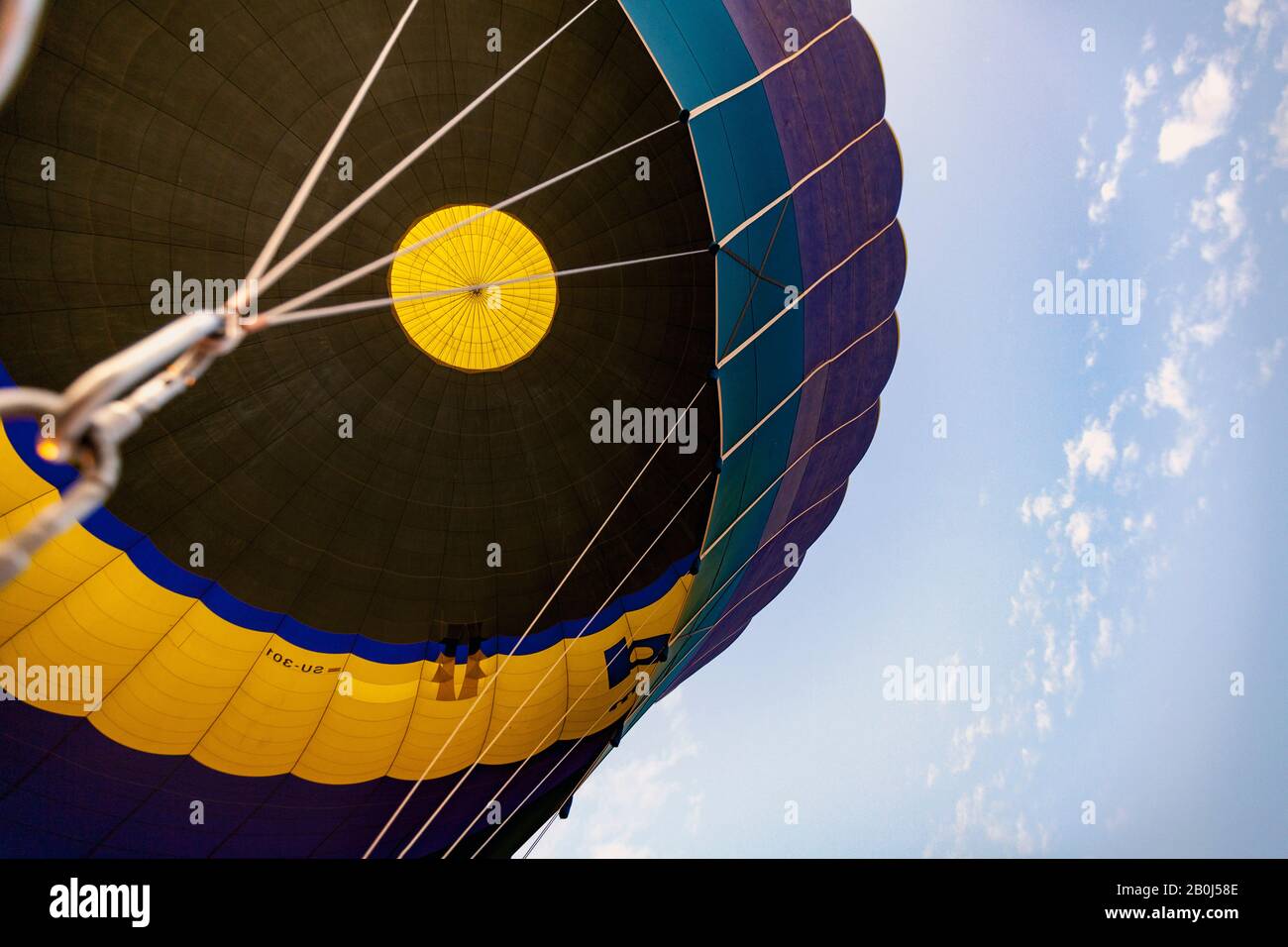 View of interior of hot air balloon in Luxor, Egypt Stock Photo - Alamy