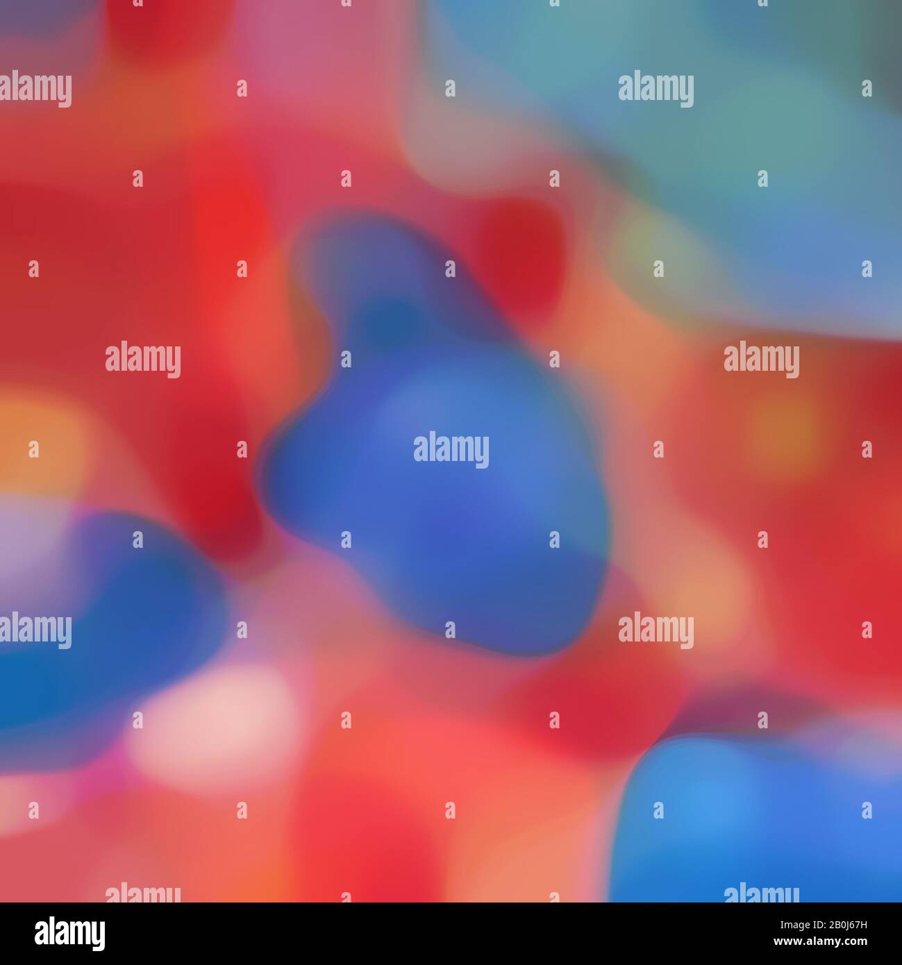 blurred square format background graphic with moderate red, steel blue ...