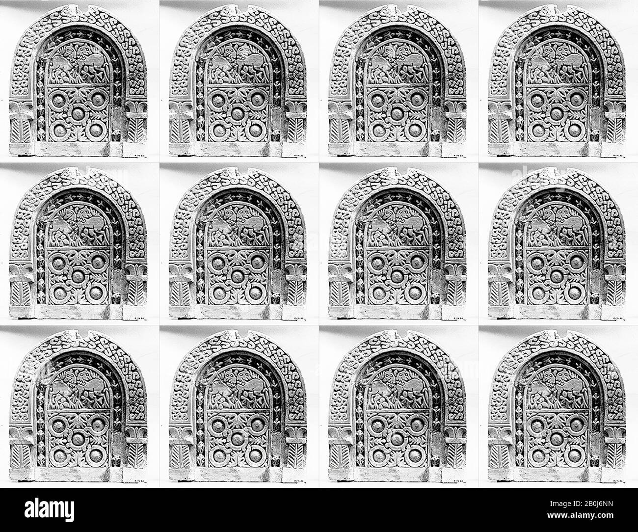 Funerary Stele with Two Lions and Circle Pattern, Stele, 7th–8th ...