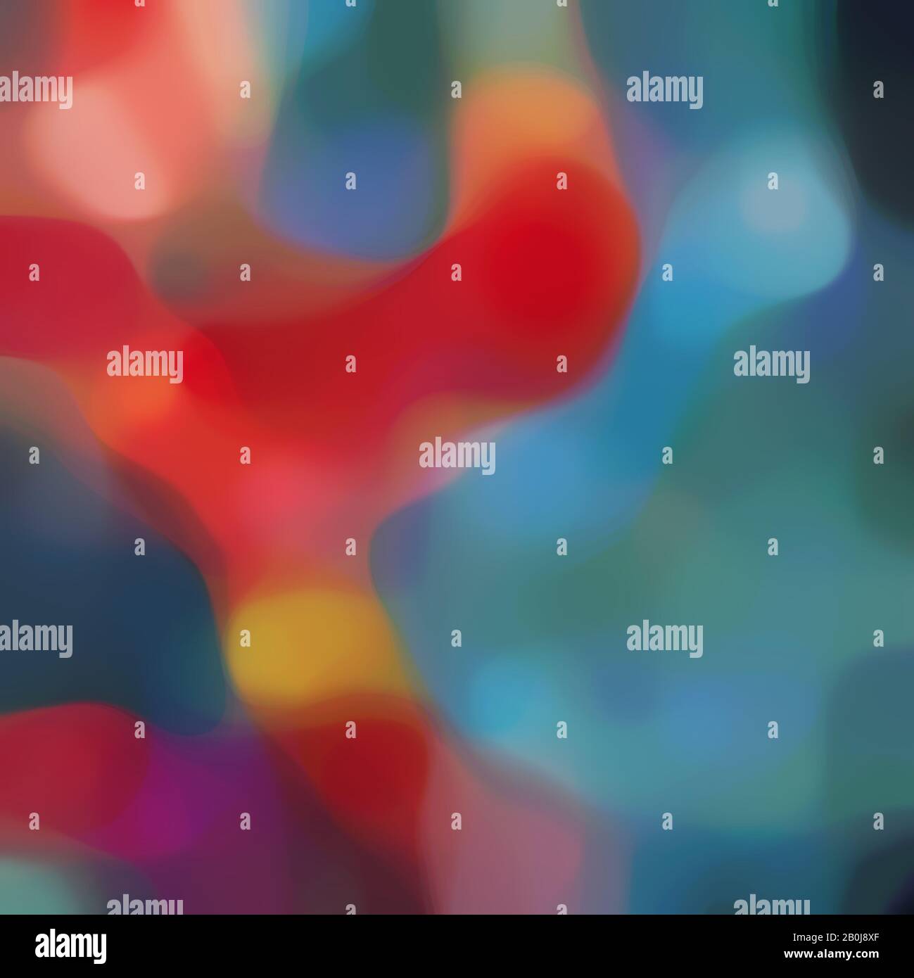 blurred square format background graphic with teal blue, moderate red ...