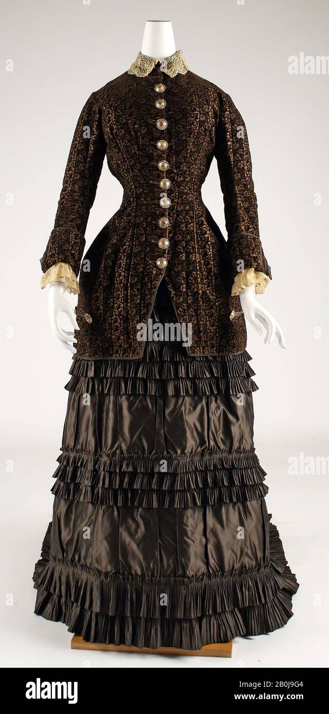 Wedding dress, French, 1879, French, silk Stock Photo - Alamy