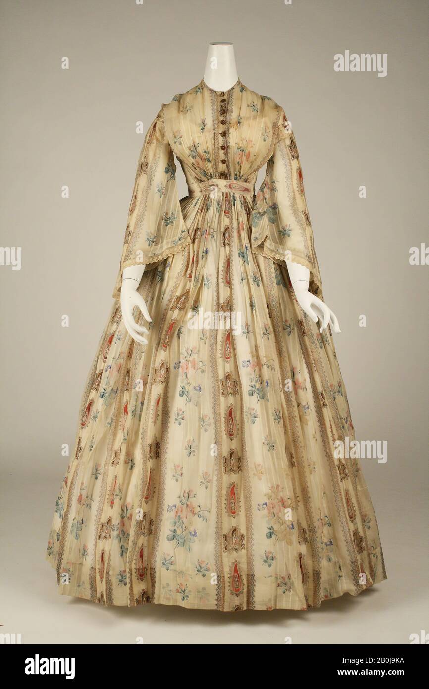 Dress, American, 1856, American, cotton Stock Photo - Alamy