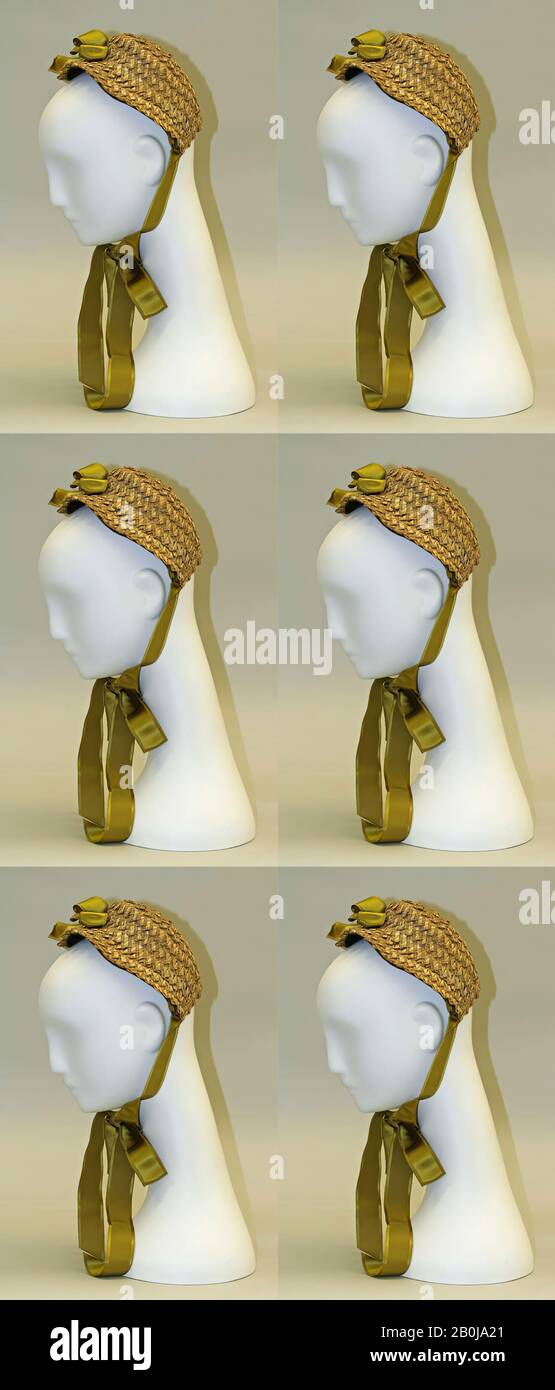 Bonnet, American or European, 1880s, American or European, straw, silk ...