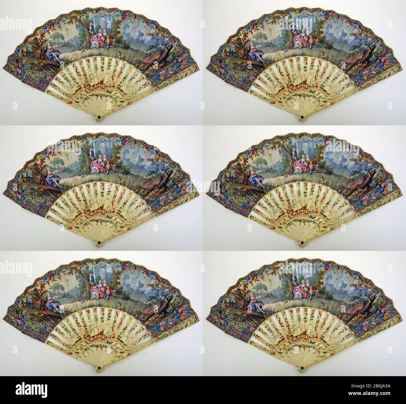 Fan, French, 18th century, French, paper, ivory Stock Photo - Alamy