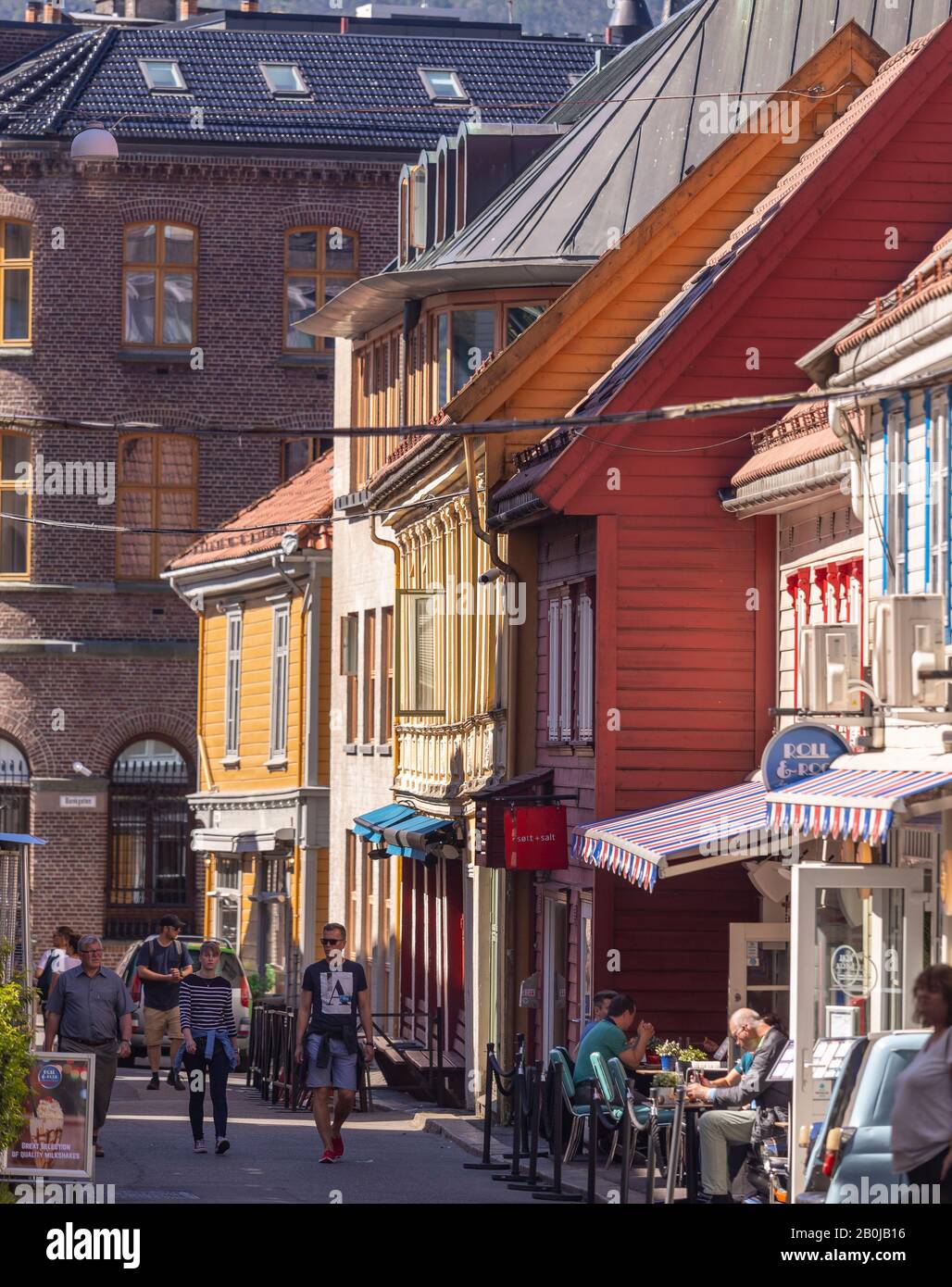 BERGEN, NORWAY - Street scene and people Stock Photo - Alamy