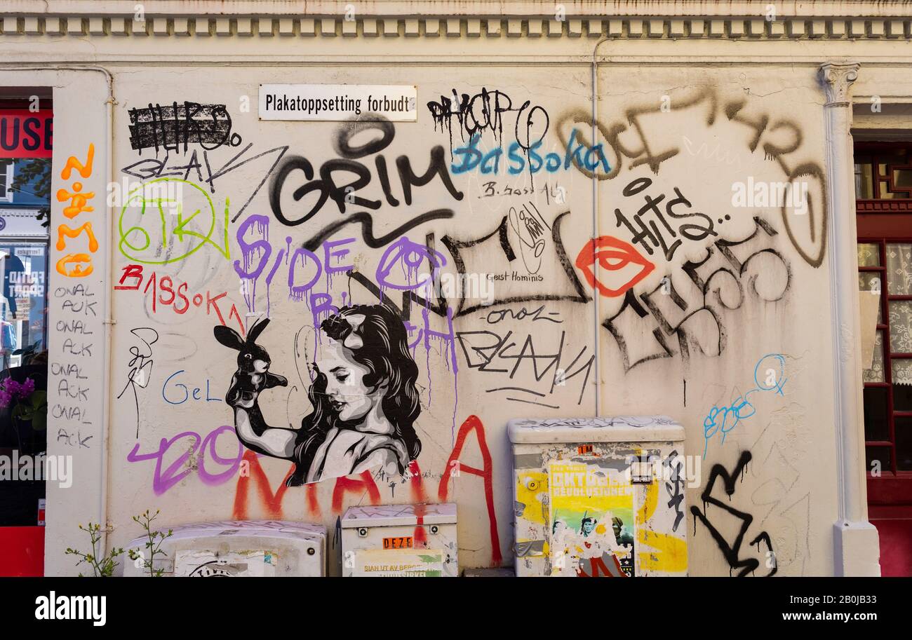 BERGEN, NORWAY - Graffiti on building wall Stock Photo - Alamy