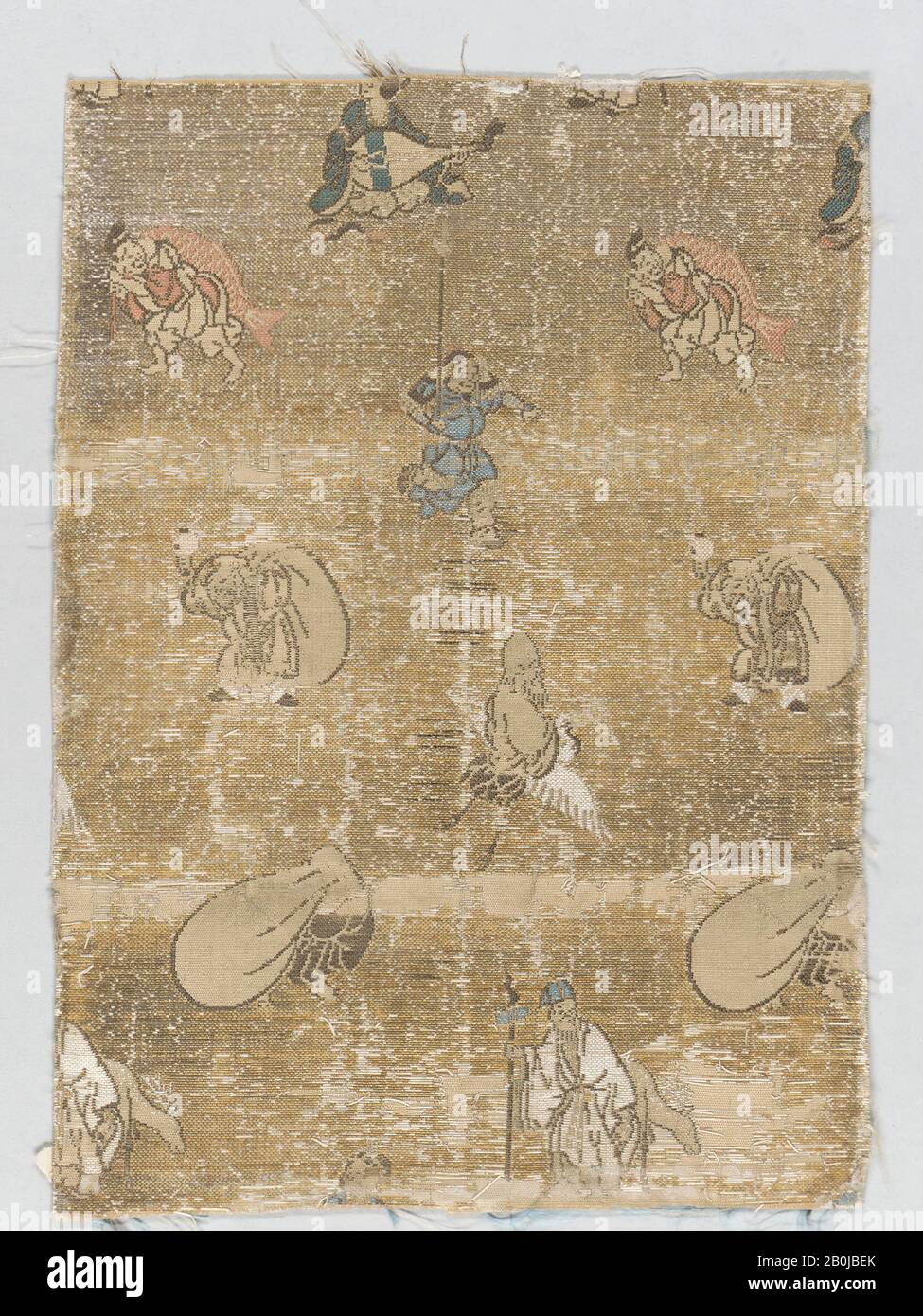 Piece, Japan, 18th–19th century, Japan, Silk, metallic thread, 7 x 5 in ...