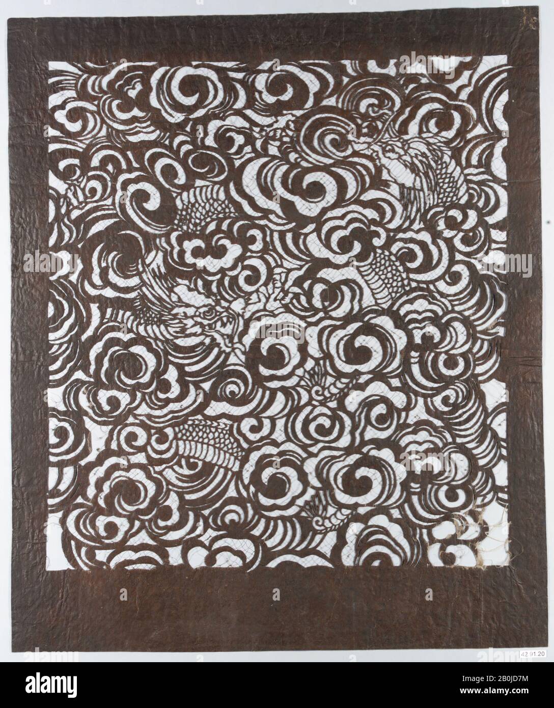 Stencil, Japan, 19th century, Japan, Paper, silk, 20 1/4 x 17 in. (51.4 ...