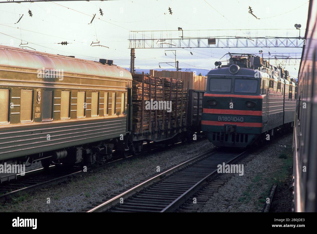 RUSSIA, SIBERIA, NEAR ULAN UDE, TRANS-SIBERIAN RAILWAY, TRAINS Stock ...