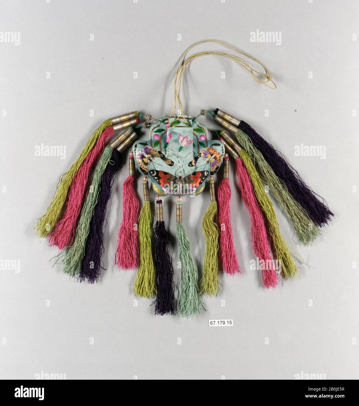 Purse, China, 19th Century, China, Silk and metallic thread, 8 x 3 3/4 ...