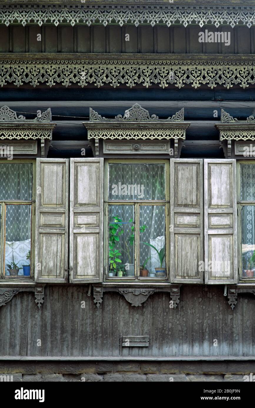 Old wooden house with ginger bread design hi-res stock photography and ...
