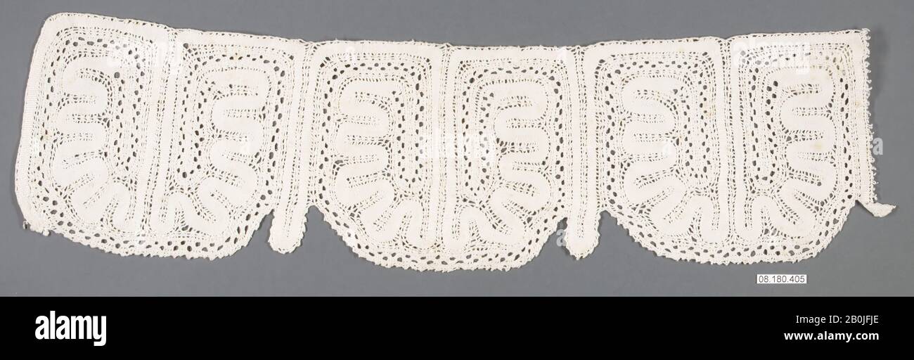 Piece, Dutch, 18th century, Dutch, Bobbin lace, L. 18 x W. 4 3/4 inches ...