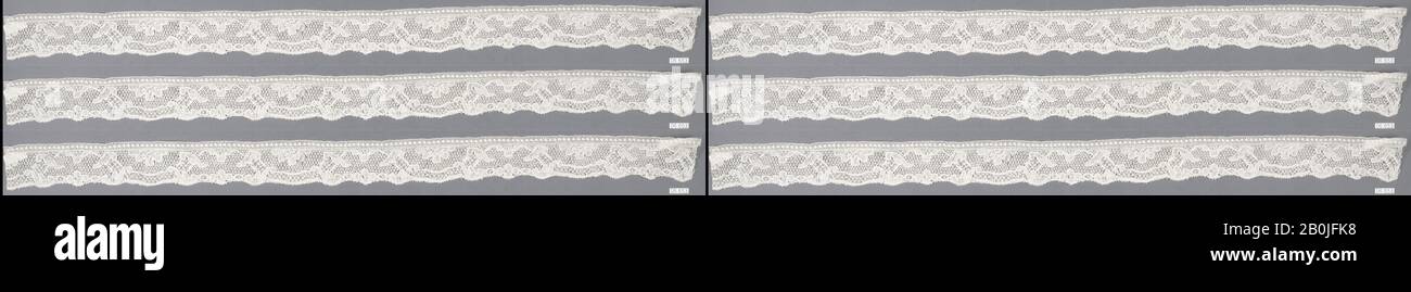 Piece, Flemish, 18th century, Flemish, Bobbin lace, L. 24 x W. 1 1/2 ...