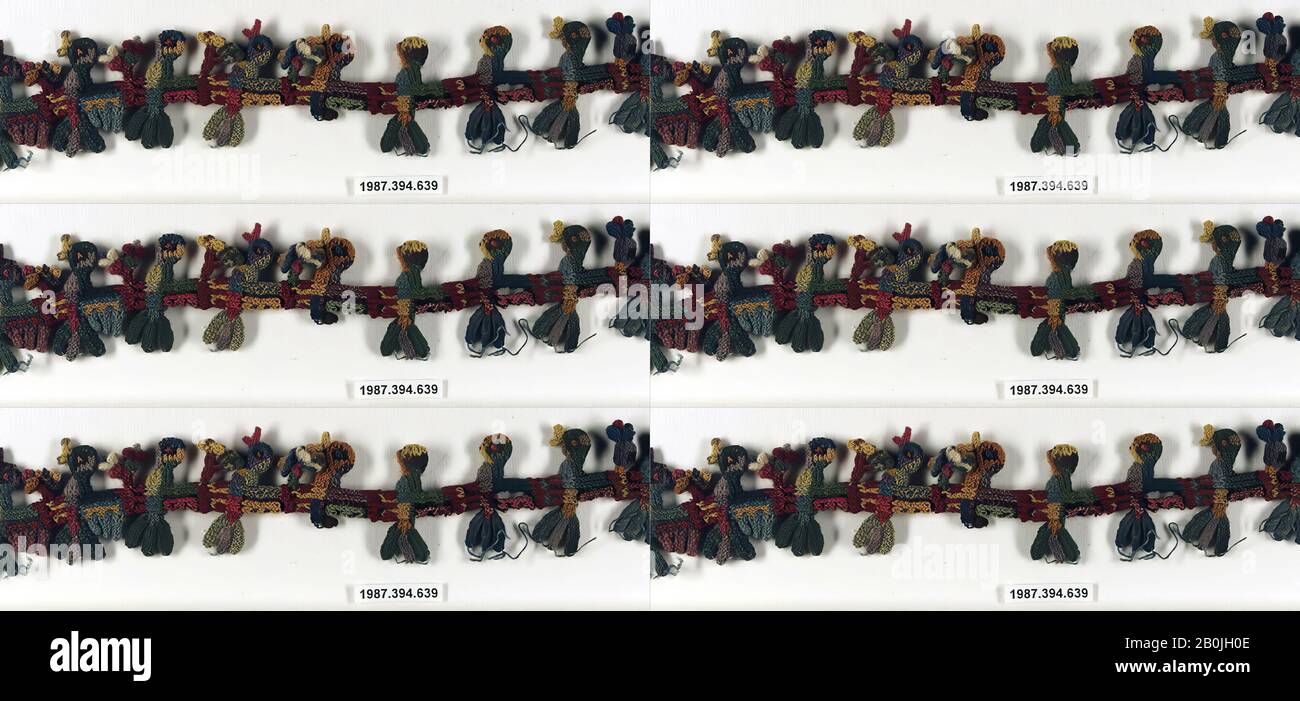 Border Fragment, Nasca, 2nd century B.C., Peru, Nasca, Camelid hair ...