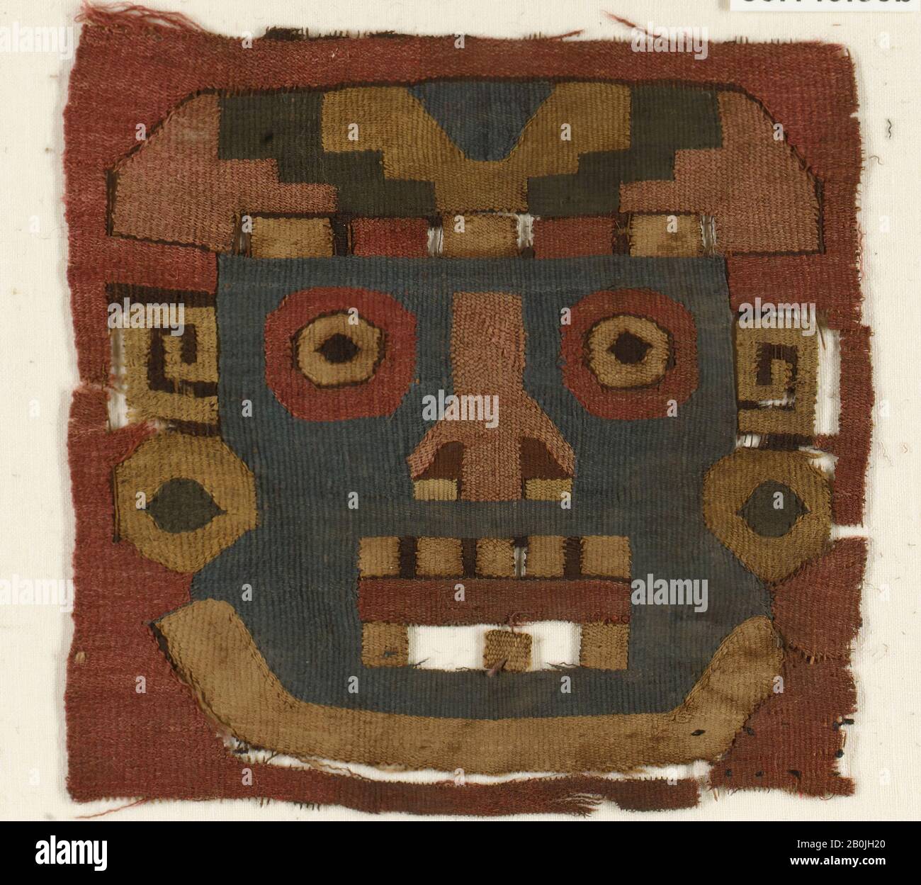 Panel with Face, Wari, 7th–12th century, Peru, Wari, Cotton, camelid ...