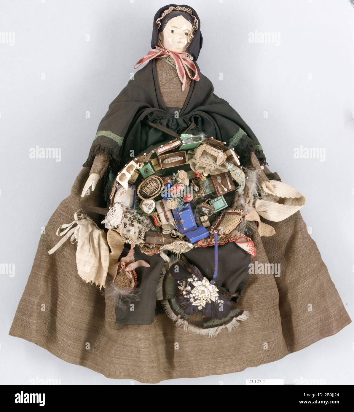 Doll, British, ca. 1870, British, H. 14 1/2 inches (36.8 cm), Textiles ...