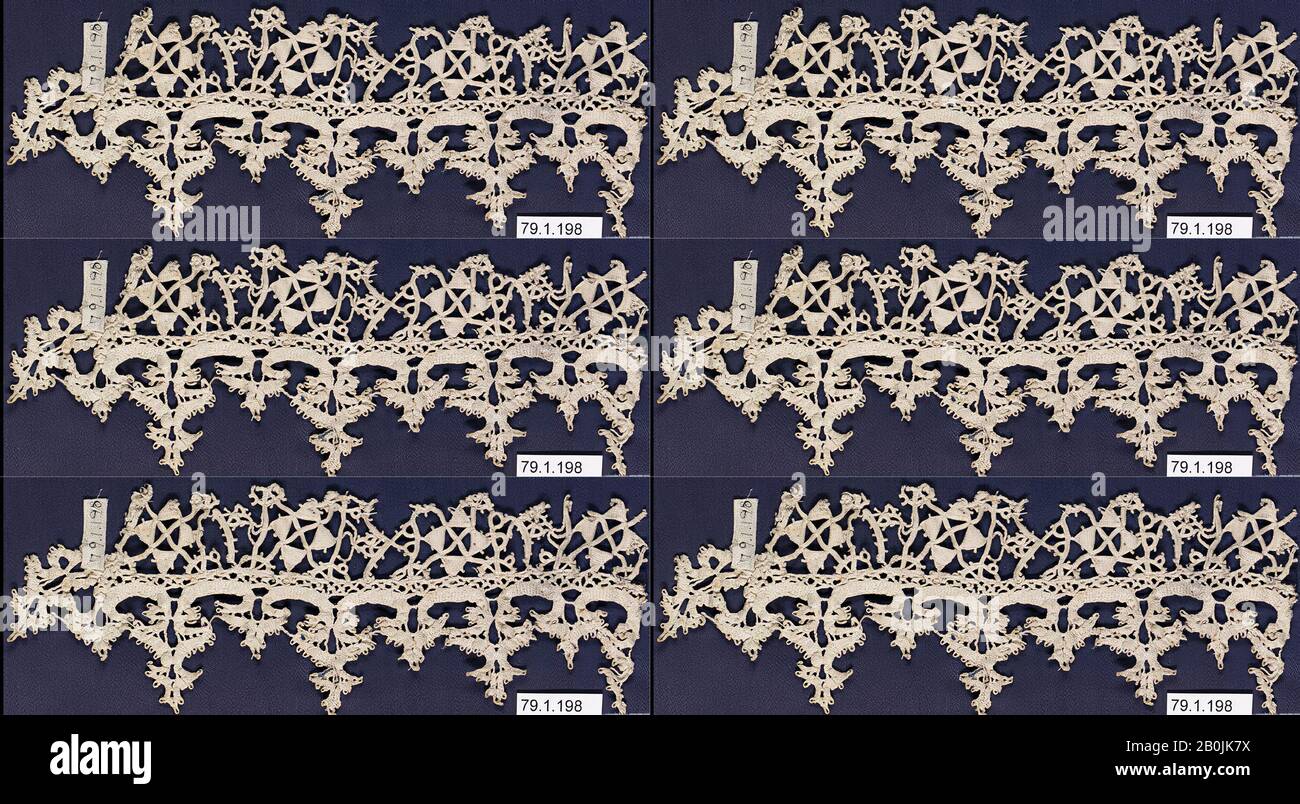 Strip, Italian, early 17th century, Italian, Needle lace, L. 18 x W. 1 ...