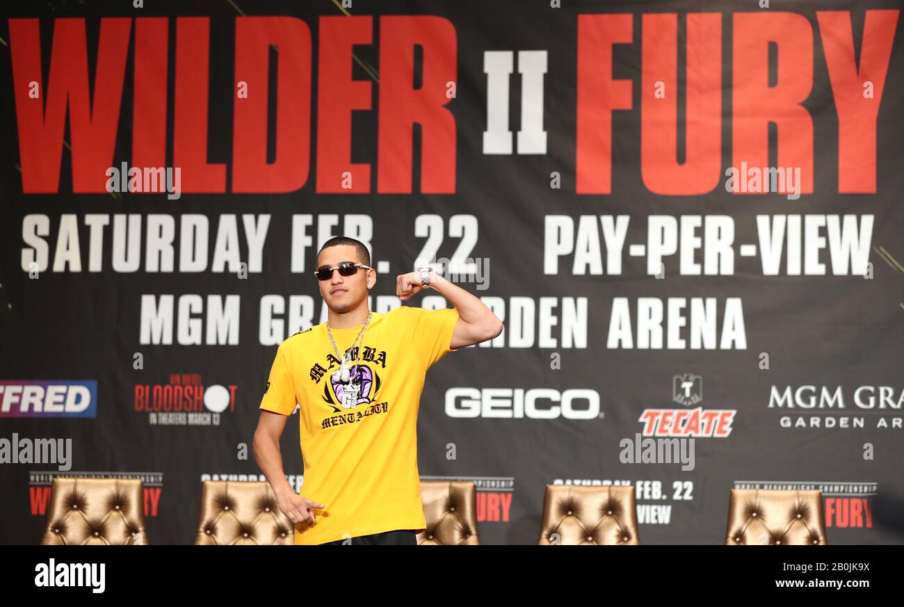 Gabriel Flores Jr during the press conference at the MGM Grand Garden ...